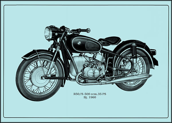 BMW R50/S Motorrad Poster – VERWUESTER